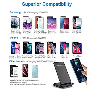 20W Upgraded Fast Wireless Charger,Wireless Charging Stand Compatible iPhone 14/14 Plus/13/12/11/Pro/XR/XS Max/X/8.Phone Charger Docks for Samsung Galaxy S22 S21 S20 S10/Note 20/10/Pixel 7