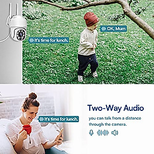 XVIM Wireless Security Camera, 3MP Security Camera Outdoor with 32G SD Card, Night Vision, Remote Access, Motion Detection, 2-Way Audio, Supports SD Card/Cloud Storage, Waterproof