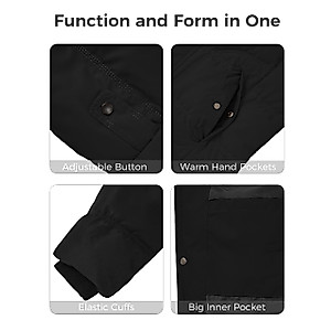 wantdo Men's Casual Bubble Coat with Fur Hood Warm Parka Jacket (Black, 2X-Large)