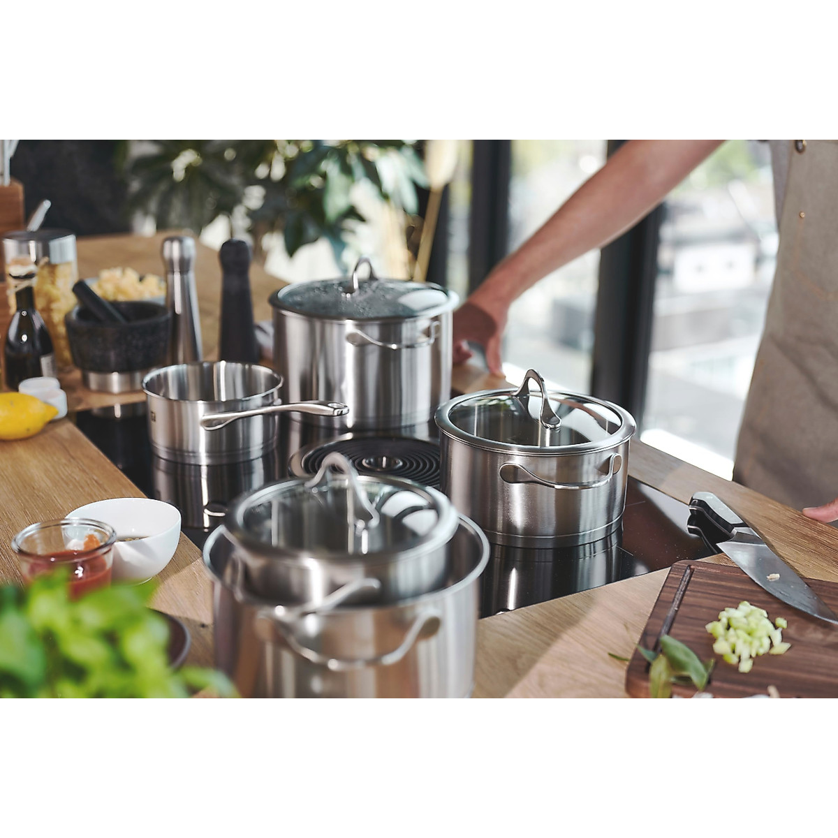 ZWILLING Essence Cookware Set, 5-Piece, Silver