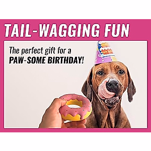 Donut Dog Toys - Dog Toys for Aggressive Chewers - Durable Dog Chew Toy - Rubber Dog Toys for Medium, Large Dogs - Tough Dog Toys - Heavy Duty Dog Toy - Dog Birthday Gift (1 x Pink)