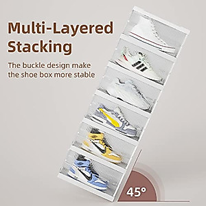 HAIXIN 3 Pack 8.4 Gal Storage Bin and 6 Layers Shoe Box