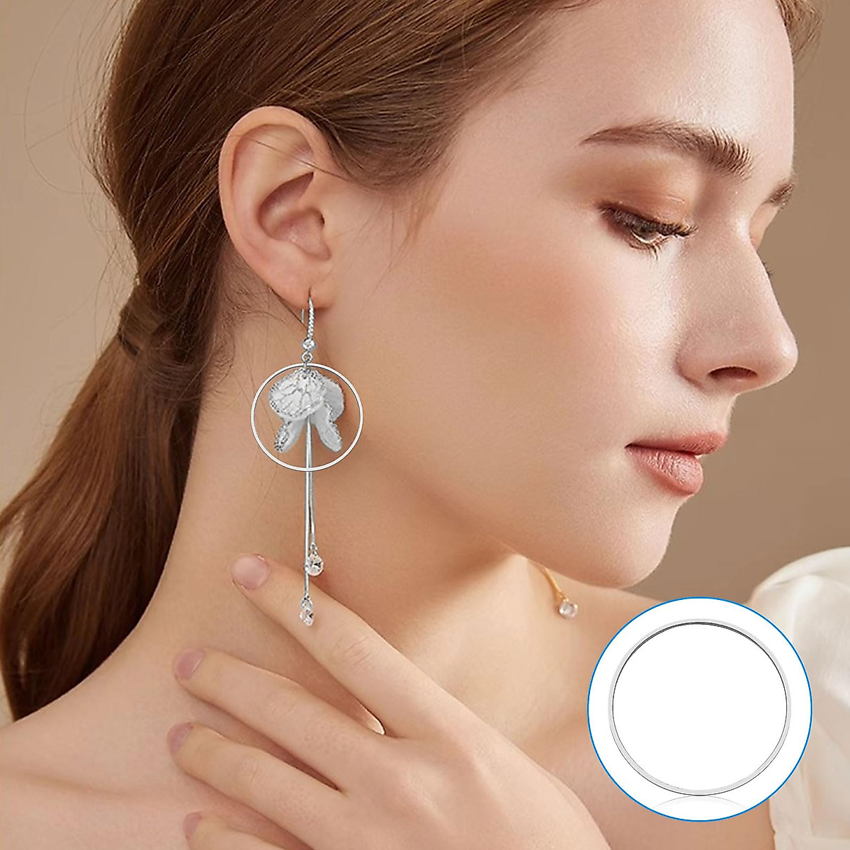 100Pcs Earring Hoops for Jewelry Making, 30mm Earring Finding Hypoallergenic Round Circle Earrings Beading Hoop Bulk Open Bezel Pendant Frame for DIY Earring Making Jewelry Finding(Gold)