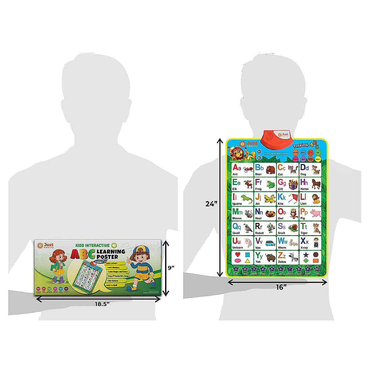 Just Smarty Interactive Learning & Education Toys for 2+ year old | Alphabet Learning Toddler Toys Age 1-2 | Learning Toys for 1 + Year Old Boys and Girls | ABC Baby Learning Toys 12-18 Months