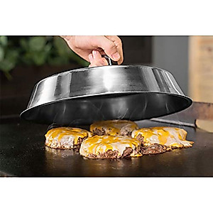 Blackstone Griddle Accessories - 12 Inch Round Basting Cover - Stainless Steel - Cheese Melting Dome and Steaming Cover - Best for Use in Flat Top Grill Cooking Indoor or Outdoor