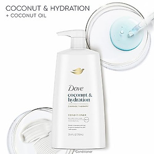 Dove Ultra Care Coconut & Hydration Conditioner for Dry Hair with Jojoba and Sweet Almond Oils, 25.4 oz