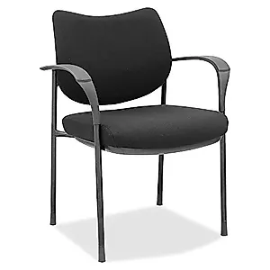 Lorell Fabric Back Guest Chair, 33.6" x 24.6" x 23.9", Black