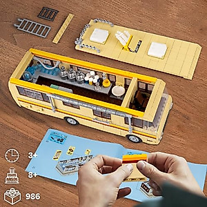 Lixboxy Camper for Break Bad Rv Building Set, Creative Camper Van Building Blocks Merchandise, DIY Technic Building Set Toy, Building Bricks Kit for Ages 8-14(986 Pieces)