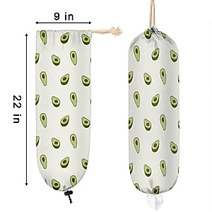 Fruit Avocado Plastic Bag Holder, Avocado Pattern Grocery Bag Storage Holder Hanging Garbage Shopping Bag Trash Bags Organizer for Kitchen Home