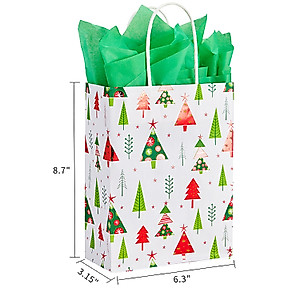 SUNCOLOR 30 Pack Small Christmas Gift Bags With Tissue paper