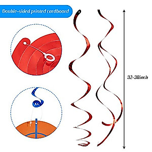 30 Pieces Hanging Swirl Dart Battle Party Hanging Swirl Dart Element Swirl Decorations for Home Classroom Baby Shower Birthday Wedding Garden Themed Party Supplies