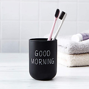 Tumbler Cup Good Morning Cup Toothbrush Holder Toothbrush Cup for Holding Normal Toothbrushes 330ml Lightweight Nice for Home and Travel (Blue)