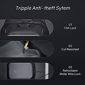 KORIN Laptop Bag For Men Women - Laptop Backpack 15.6" Travel Backpack With USB Charging Port, Original Design Flippack Anti-Theft Shool Backpack For Traveling, Hiking, Commuting, Black