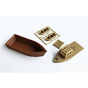 Outland Models Railroad Scenery Large Fishing Boat w 2 Small Boats HO Scale 1:87