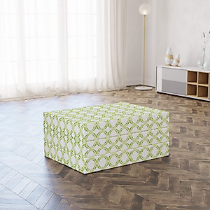 Ambesonne Floral Foldable Mattress, Laurel Wreath Illustrations, 74.8" x 35.4", Lime Green Yellow Green