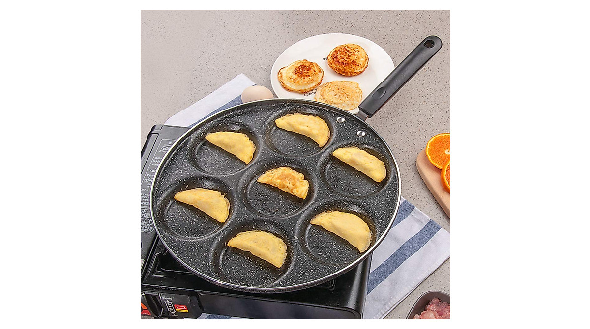 MAVIS LAVEN 7-Grid Egg Frying Pan - Non-Stick & Durable