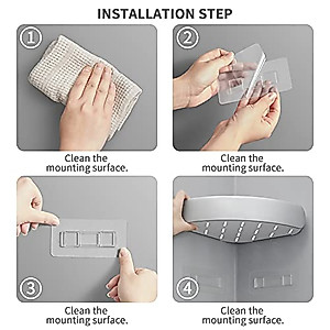 TOPHOME Triangular Corner Shower Rack Shower Caddy Corner Shelf Shower Basket Wall Mounted Shower Holder Organizer Storage Basket Rack for Bathroom Kitchen Toilet Dorm-NO-Drilling