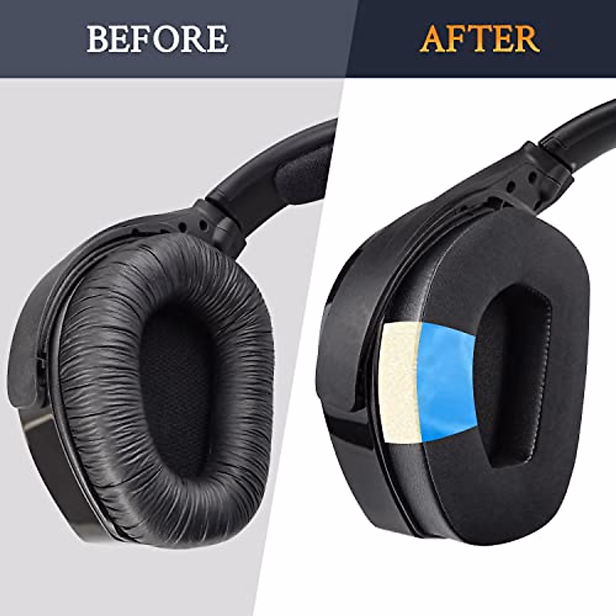 SOULWIT Cooling-Gel Earpads Replacement for Sennheiser RS165/TR165/RS175/TR175/RS185/TR185/RS195/TR195(RS/TR 165 175 185 195 RF), Ear Pads Cushions for HDR165/HDR175/HDR185/HDR195(HDR 195RF)Headphones