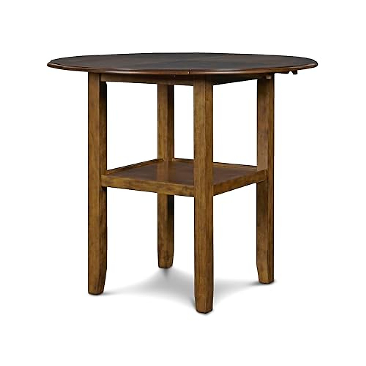 New Classic Furniture Gia 3-Piece Drop Leaf Counter Table Set with 2 Chairs, 42-Inch, Brown