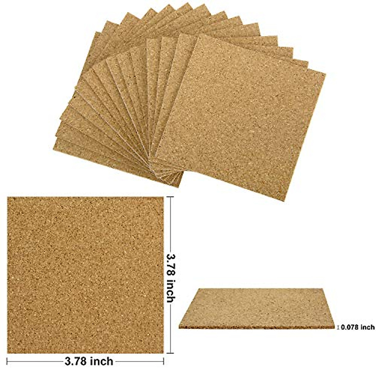Ceramic Tiles for Crafts Coasters,14 Pack 4-Inches Unglazed Ceramic Coasters for Drinks with Cork Backing Pads,Use with Alcohol Ink or Acrylic Pouring Make Your Own DIY Coasters (Square)