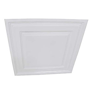 From Plain To Beautiful In Hours 232 Economy PVC Lay-in Ceiling Tile 2 ft. x 2 ft., White, 10 Pack