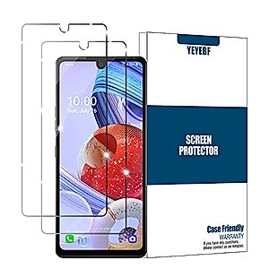 LG Stylo 6 Screen Protector By YEYEBF, [2 Pack]Full Coverage Tempered Glass [Case-Friendly][Bubble-Free][3D Glass] Screen Protector Glass For LG Stylo 6