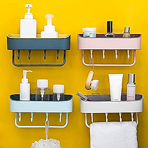 BEAUTTI DAUPHINE Self Adhesive Wall Mounted Shower Caddy Shelf Bath Organizer, Shampoo Shelves Storage Basket Soap Holder for Bathroom, Kitchen