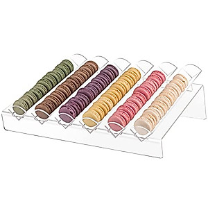 BLBYHO Acrylic Macaron Display Tray, Macaron Stand Cookie Display Stand with 6 Slots……