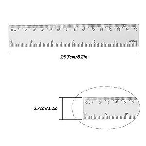 Set of 4, Clear Measuring Tools, DaKuan Plastic Straight Ruler (12 Inches and 6 Inches) and Protractor 180 Degree (4 Inch and 6 Inch)