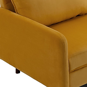 UIXE Modern Loveseat Sofas Living Room Love Seat 2 Seater Chair, Small Sofa Couch Love Seats Mid Century Upholstered Accent Chairs for Bedroom (Yellow)