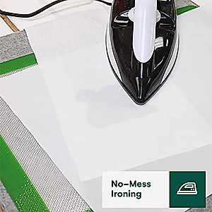 Precision Fusing Mat (17" x 17") Includes Non-Slip/Nonstick mat with See-Through Design for Appliqué Creation, and Bonus Teflon Coated Pressing Sheet!