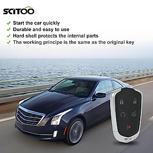 SCITOO 1 Pcs Remotes Key Fob for Cadillac ATS ATS-v Ct6 Ct6 Plug in for Cts Cts-v Cadillac Xts 2016-2020 433Mhz HYQ2EB
