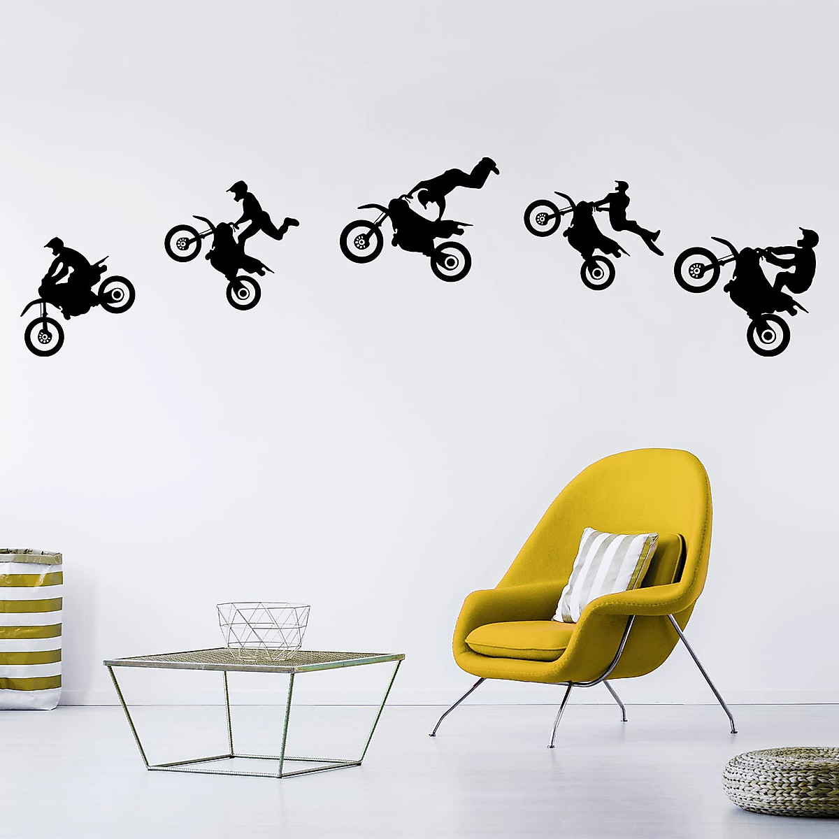 Dirt Bike Stickers Motocross Stickers Motorcycle Wall Decal Sports Wall Stickers for Living Room Bedroom Boys Room Decoration