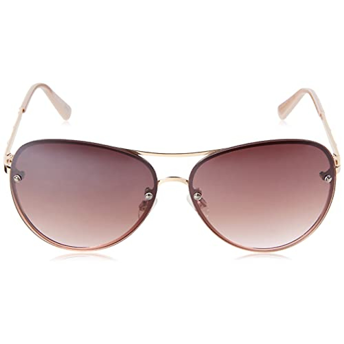 TAHARI womens Th651 Metal UV Protective Crystal Aviator Women s Sunglasses Wear Year Round Elegant Gifts for Women 63, Gold & Nude, 62 mm US