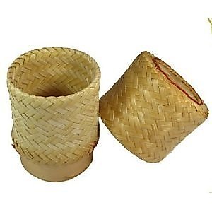 Thai Handmade Sticky Rice Serving Basket Small Size100% Natural