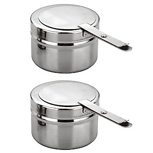 Homoyoyo 2pcs Fuel Holders for Chafing Dishes Stainless Steel Chafing Dish Canned Heat Holder Food Warming Trays Stainless Steel Fuel Holder with Wick Fuel Miniature Kit Kitchenware Heating