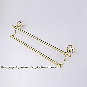 Bath Towel Bar European Porcelain Gold Towel Rack, Towel Rail, Double Rod Towel Hanging Bathroom Bathroom Pendant Towel Holder (Color : 33cm)