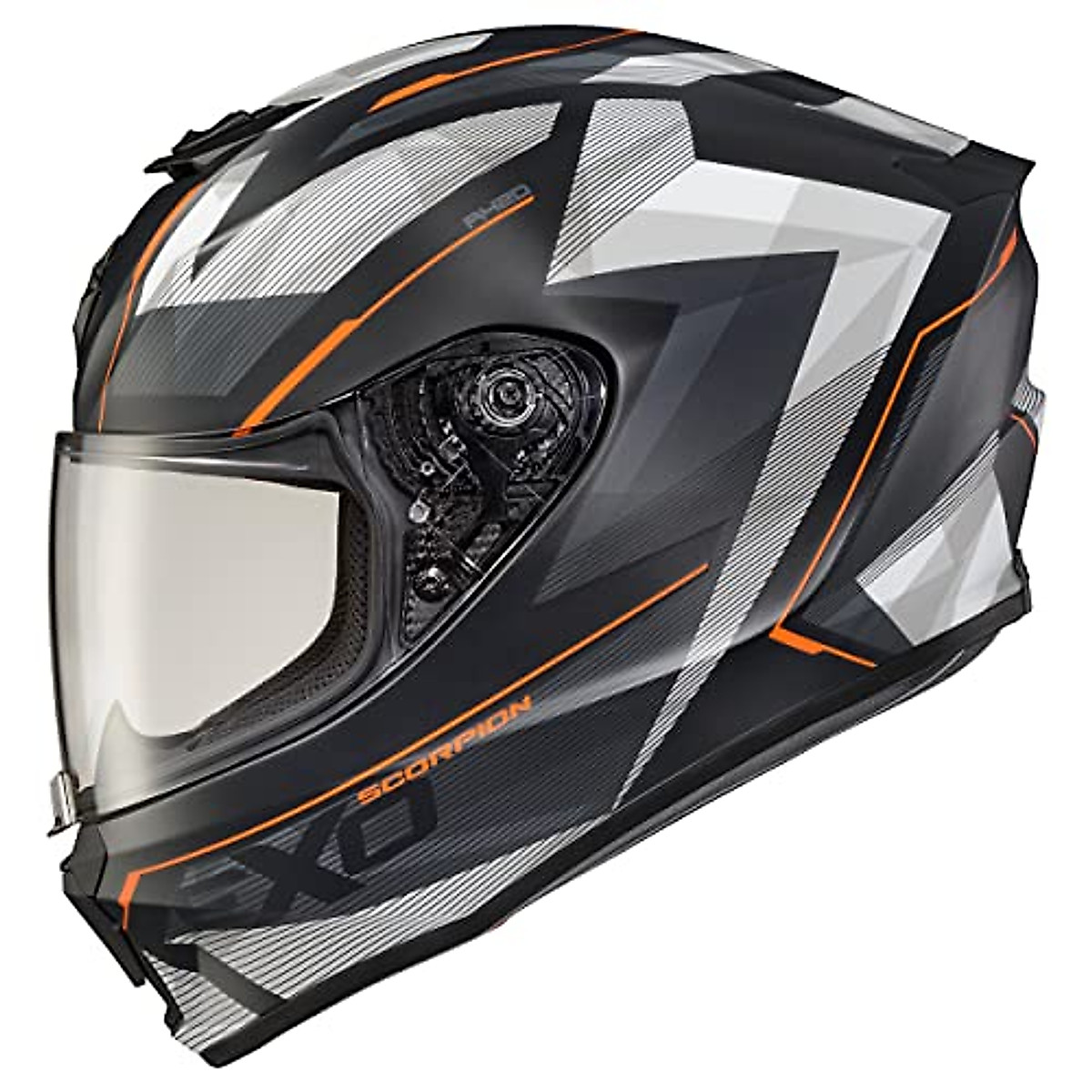 ScorpionEXO R420 Engage Full Face Polycarbonate Intergrated Bluetooth Speaker Pockets DOT Approved Unisex Adult Motorcycle Helmet (Orange - Large)