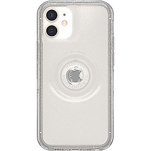 OtterBox + Pop Symmetry Series Clear Case for iPhone 12 Mini, Retail Packaging - Stardust (Silver Flake/Clear) with Stardust Pop
