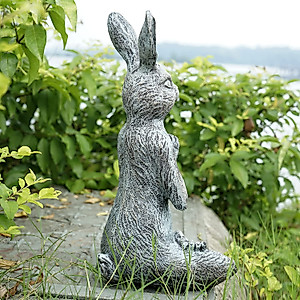 OWADAR Antique Praying Rabbit Bunny Statue Figurine 13" Yoga Bunny Rabbit Sculpture Indoor Outdoor Home Garden Patio Yard Lawn Decoration