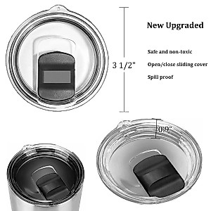 MZY LLC 20 oz Tumbler Lid Replacement lids Magnetic for YETI Rambler, Ozark Trail Spill Proof Cup Tumbler Cover with 2 Replacement Magnetic Slider