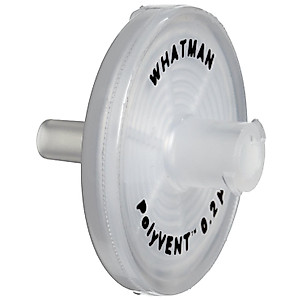 Whatman 6713-1650 PTFE PolyVENT 16 Venting Filter Discs Membrane Stepped Barb Fittings, 3/8" x 1/2" Inlet, 3/8" x 1/2" Outlet, 50mm Diameter, 0.2 Micron (Pack of 10)