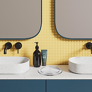 Generic Trash Can Lid:Embedded Countertop Built-in Trash Chute Round Cover Stainless Steel Round Trash Grommet for Kitchen Bathroom Countertop, Silver, 0023O98B16C