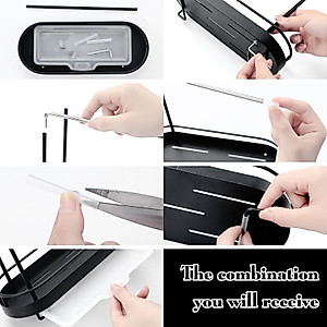 Teenyyou Black Countertop Hand Towel Holder for Bathroom 10 x 4 x 11 Freestanding Hand Towel Stand with 2 Swivel Arm Carbon Steel Towel Rack Towel Bar for Bathroom Kitchen Vanity Countertop