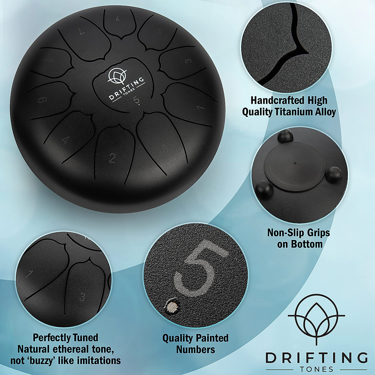 Steel Tongue Drum - Meditation And Sound Healing Drum - High Carbon Alloy Easy To Learn For Kids And Adults, With Gift Box, Padded Travel Bag, Rubber Mallets And Music Book