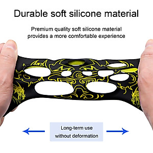 Xbox-One Controller Skin, BRHE Anti-Slip Silicone Cover Protector Case Accessories Set for Microsoft Xbox 1 Gamepad Joystick with 2 Thumb Grips Caps (Yellow)