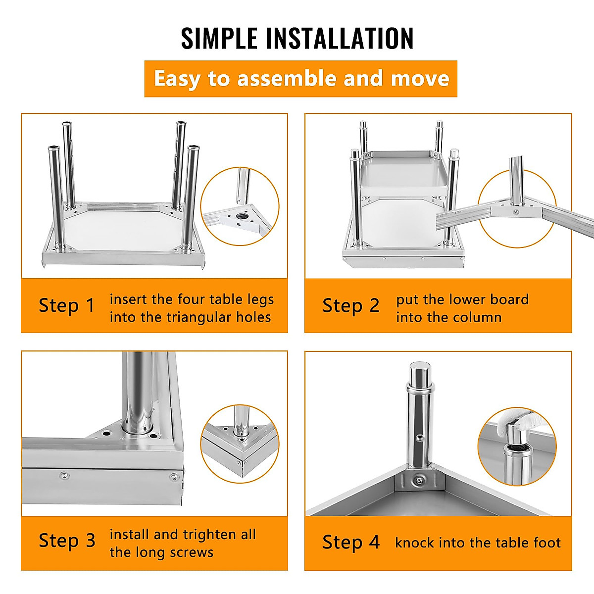 GAOMON Stainless Steel Equipment Grill Stand, 24 x 28 x 24 inch Grill Stand Table with Adjustable Storage Undershelf, Equipment Stand Grill Table, for Hotel, Home, Commercial Restaurant Kitchen