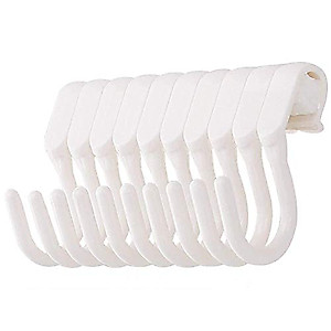 Trycooling Pack of 10 Plastic S Shape Hooks Hanging Clothes Towel Hooks White for Bathroom Kitchen