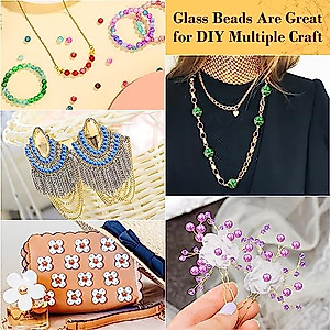 1000PCS Glass Beads for Jewelry Making Kit, 6mm Crystal Pattern Bead Stone Beaded, 28 Colors Bracelet Making Kit Loose Round Crackle Gemstone Beads for Men Women DIY Craft Necklace Earring Bracelet