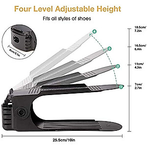 Shoe Slots Organizer, 10pcs 4 Layer Adjustable Shoes Slots Space Saver for Closet Better Stability Shoes Storage Rack Shoes Holder